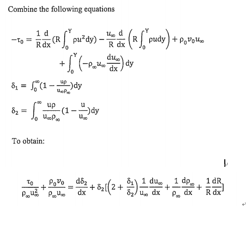 Combine the following equations -tau_0 = 1/R d/dx (R | Chegg.com