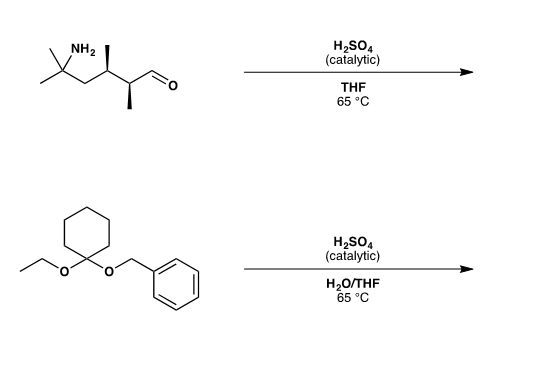 Solved H2SO (catalytic) NH 2 THF 65°C H2SO4 (catalytic) | Chegg.com