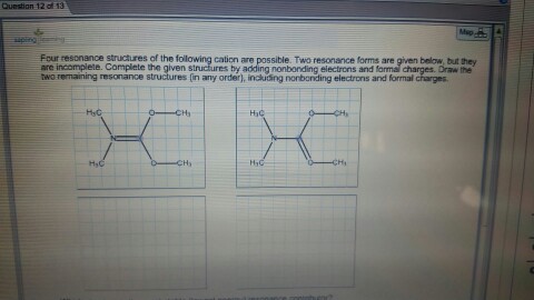 Solved Four resonance structures of the following cation are | Chegg.com