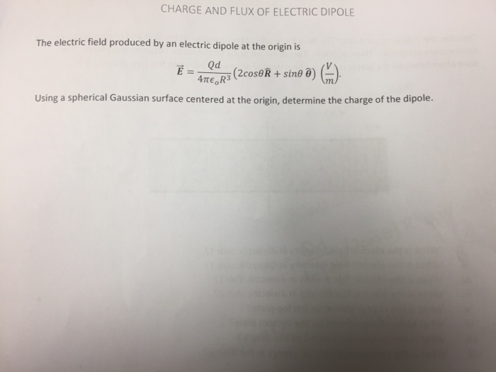 Solved The electric field produced by an electric dipole at | Chegg.com