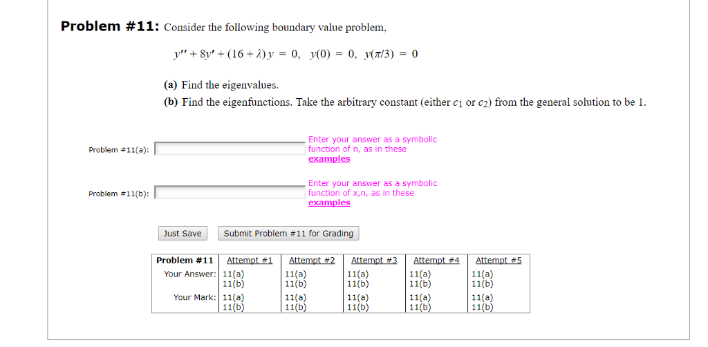 Solved Problem #11: Consider the following boundary value | Chegg.com
