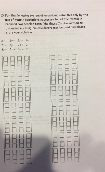 Solved For the following system of equations, solve this | Chegg.com