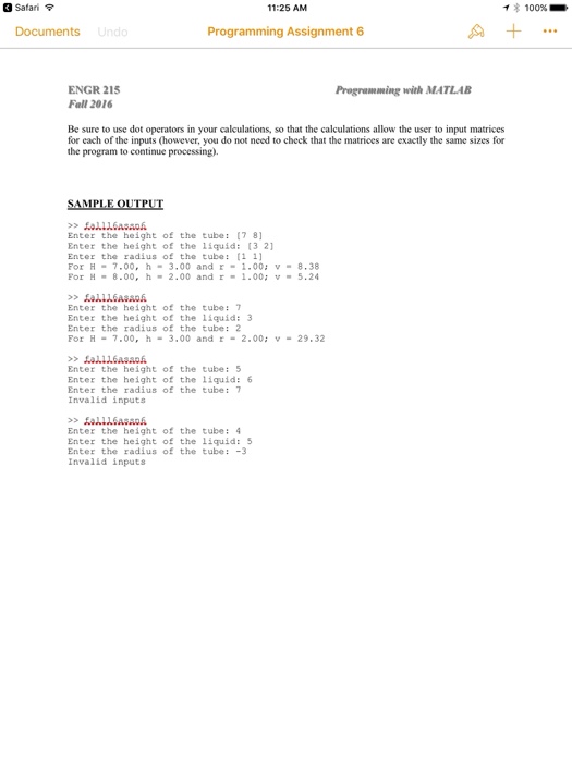 Solved Safari令 11:25 ANM イ* 100%; " Programming Assignment 6 | Chegg.com