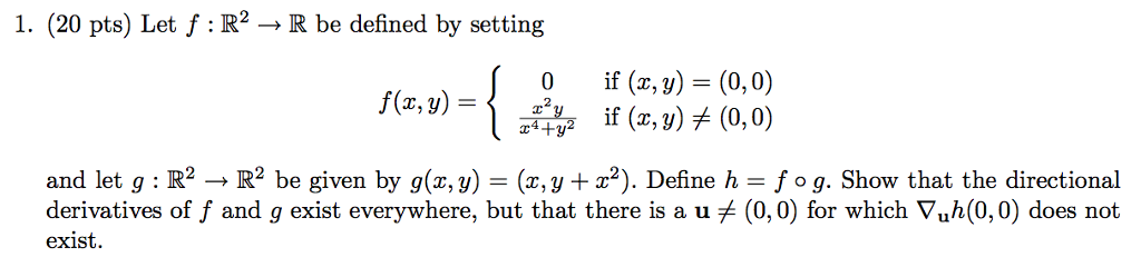 Solved Let f R^2 rightarrow R be defined by setting f (x, | Chegg.com