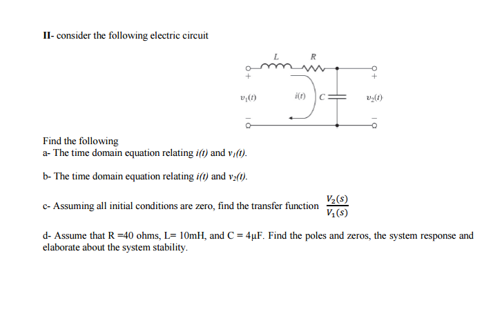 Solved Consider the following electric circuit Find the | Chegg.com