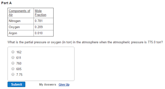 Solved What is the partial pressure or oxygen (in torr) in | Chegg.com