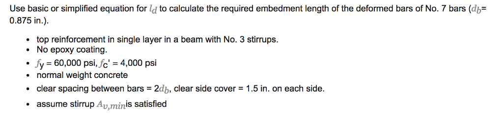 Solved Use basic or simplified equation for ld to calculate | Chegg.com