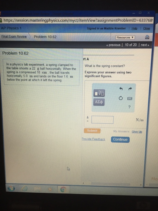 Solved In a physics lab experiment, a spring clamped to the | Chegg.com