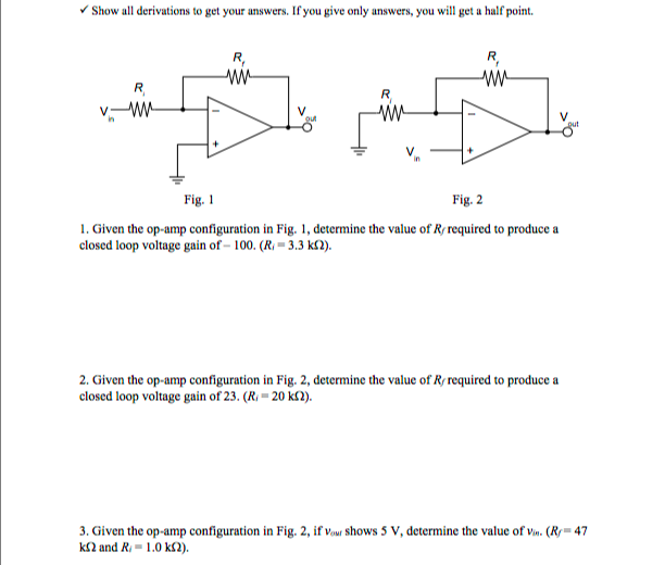 Solved Given the op-amp configuration in Fig. 1. determine | Chegg.com