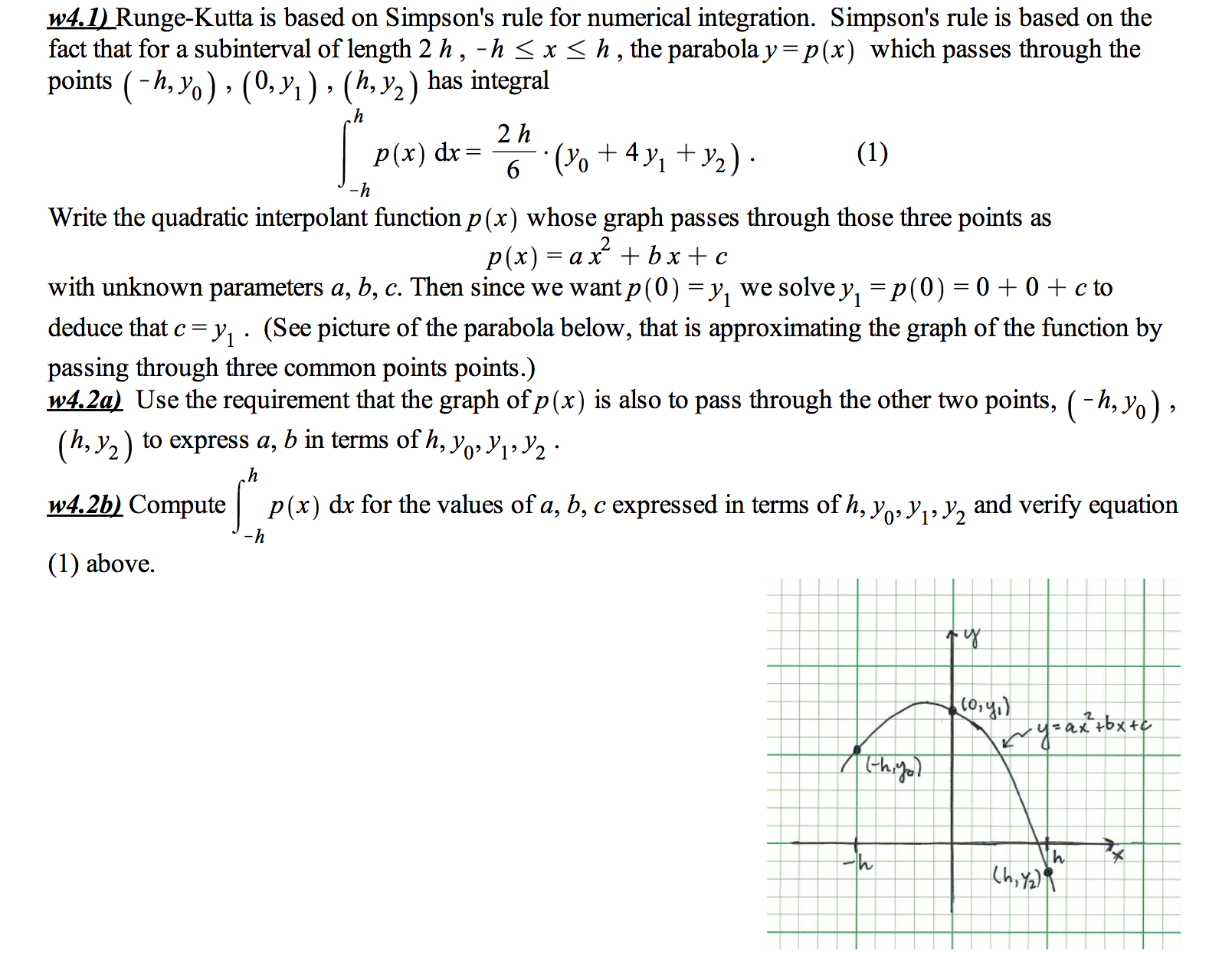 Solved Write the quadratic interpolant function p(x) whose | Chegg.com