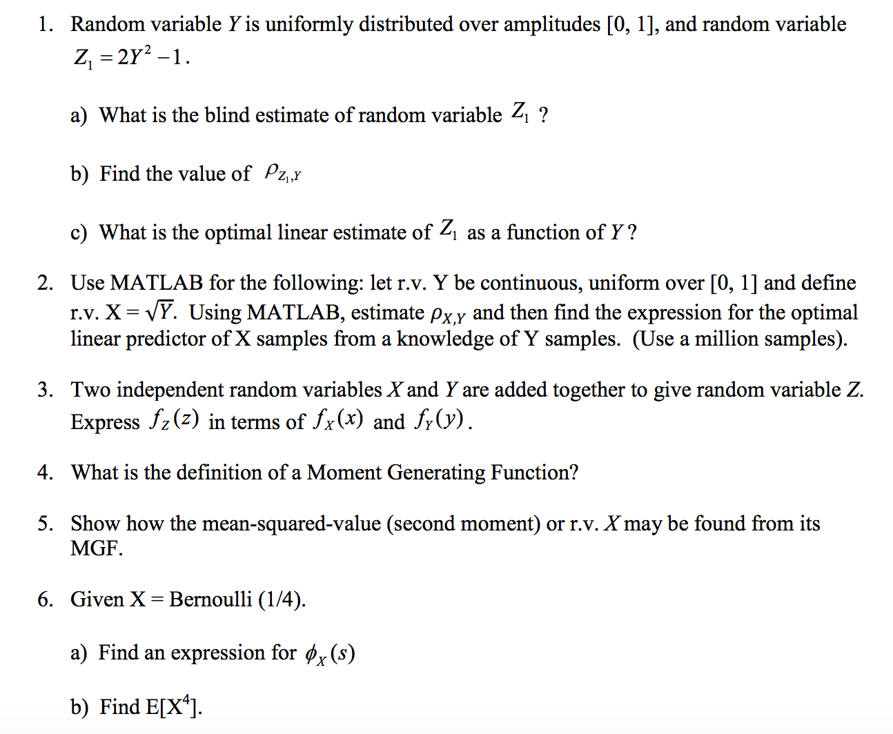 Solved Random variable Y is uniformly distributed over | Chegg.com