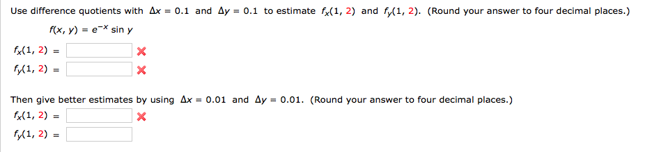 Solved Use difference quotients with Delta x = 0.1 and Delta | Chegg.com