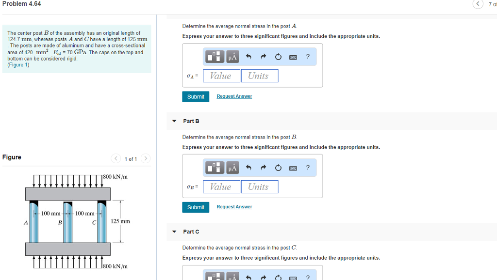 Solved Problem 4.64 The center post B of the assembly has an | Chegg.com