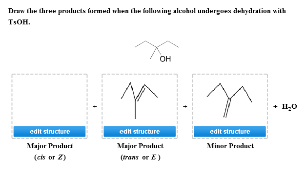 Solved Draw the three products formed when the following | Chegg.com