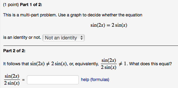 Solved (1 point) Part 1 of 2: This is a multi-part problem. | Chegg.com