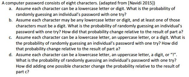 Solved A computer password consists of eight characters. | Chegg.com