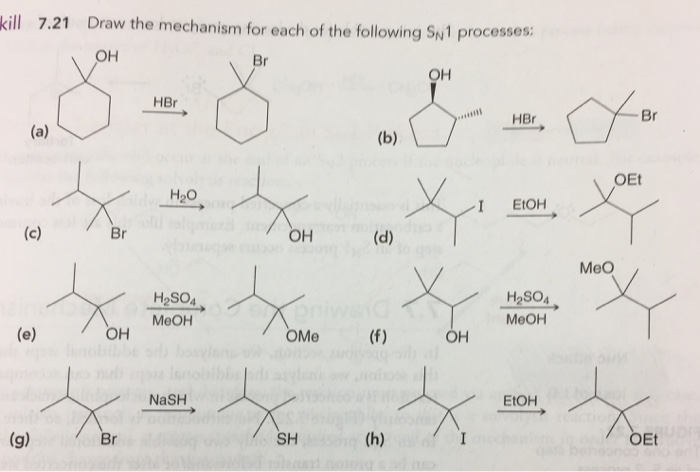 Solved Draw the mechanism for each of the following S_N1 | Chegg.com