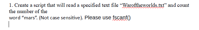 Solved 1. Create a script that will read a specified text | Chegg.com