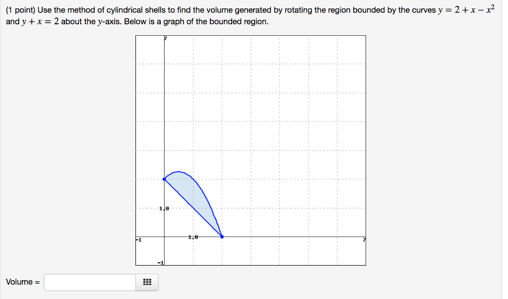 Solved Find the volume of the solid obtained by rotating the | Chegg.com