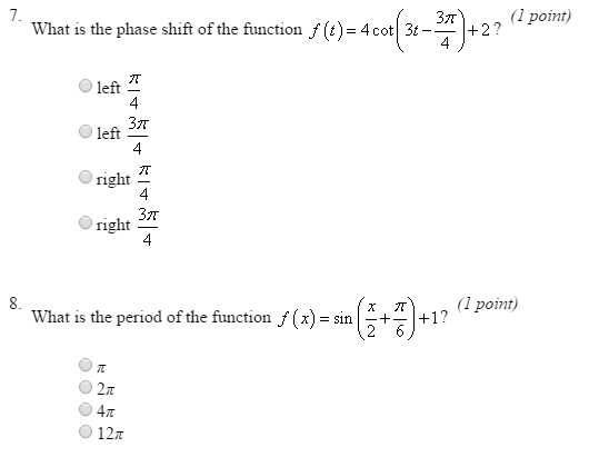 Solved 5. Marco wrote the equation below. (1 point) COS COS | Chegg.com