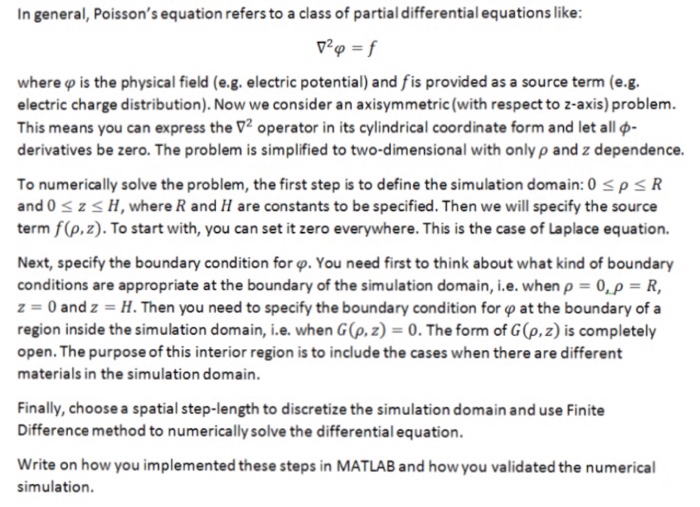 Solved In general, Poisson's equation refers to a class of | Chegg.com