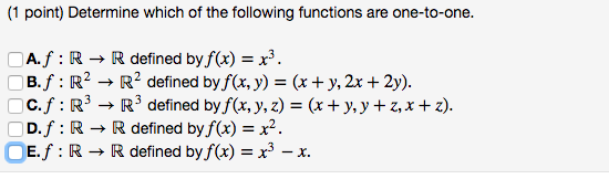 Solved OA,f : R X3 O B.1: R2 → R2 defined byf(x,y)-(x + y, | Chegg.com