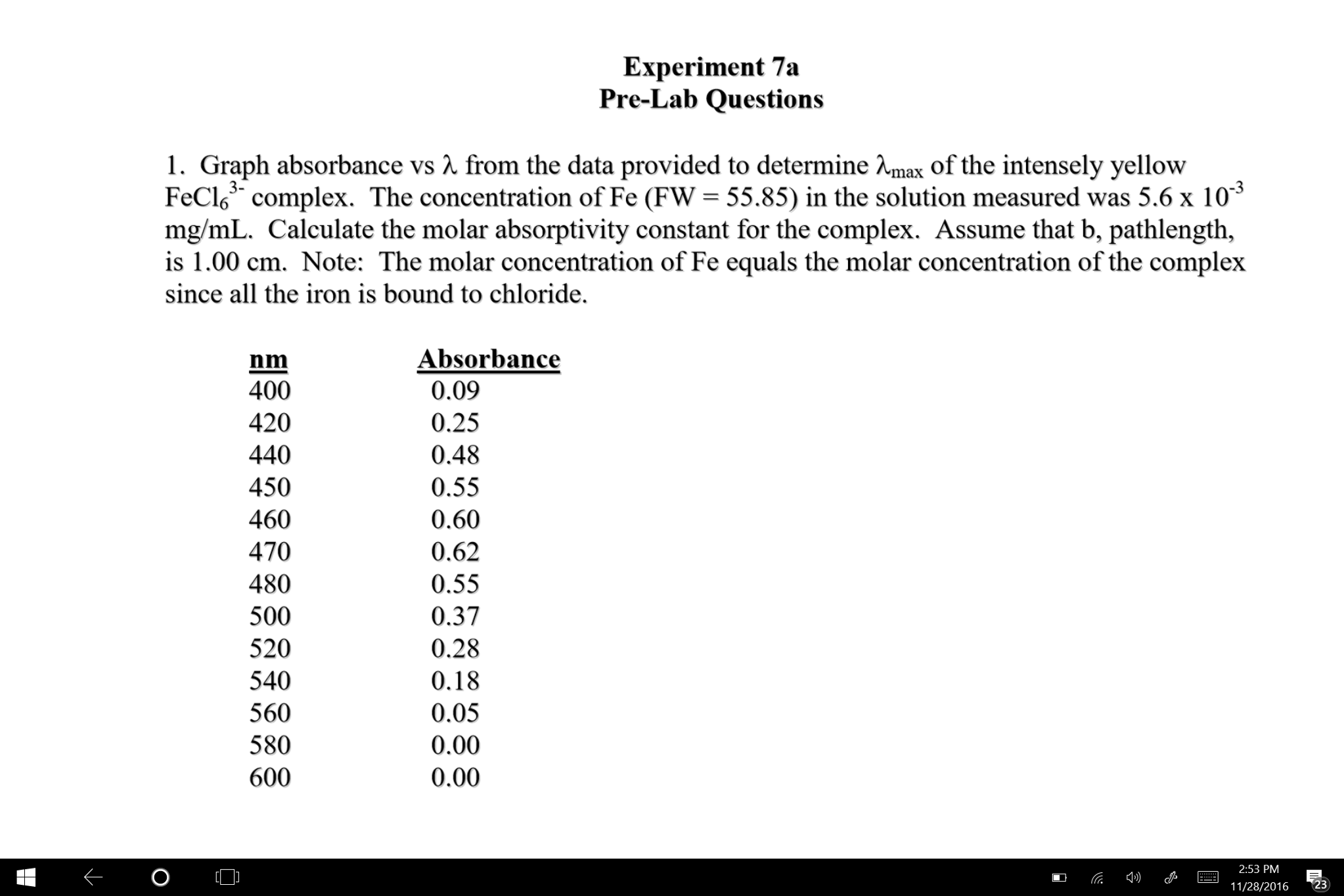 Graph Absorbance Vs Lambda From The Data Provided To Chegg graph-absorbance-vs-lambda-from-the-data-provided-to-chegg