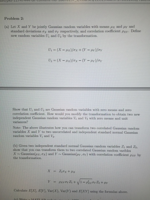 Solved Let X and Y be jointly Gaussian random variables with | Chegg.com