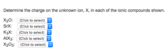 Solved Determine the charge on the unknown ion, X, in each | Chegg.com
