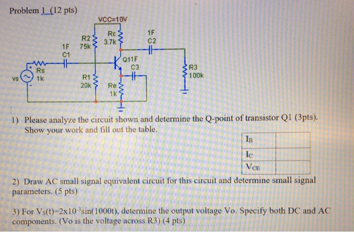 Solved Please analyze the circuit shown and determine the | Chegg.com