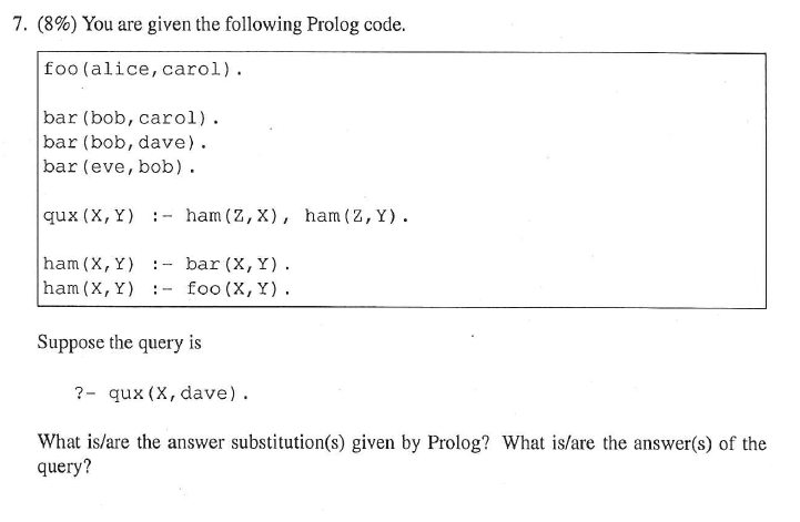 Solved You are given the following Prolog code. Suppose the | Chegg.com Solved You are given the following Prolog code. Suppose the | Chegg.com