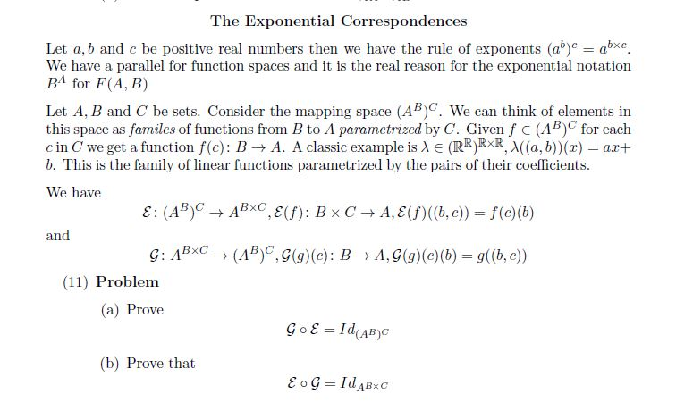 Solved The Exponential Correspondences Let a, b and c be | Chegg.com