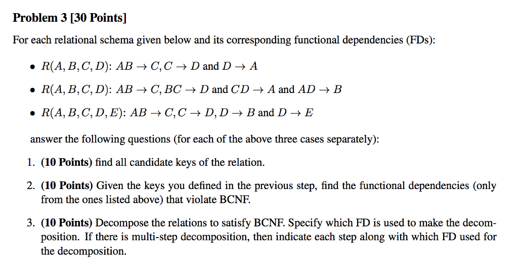 Solved For Each Relational Schema Given Below And Its 0265