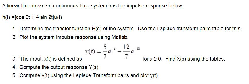 Solved A linear time-invariant continuous-time system has | Chegg.com