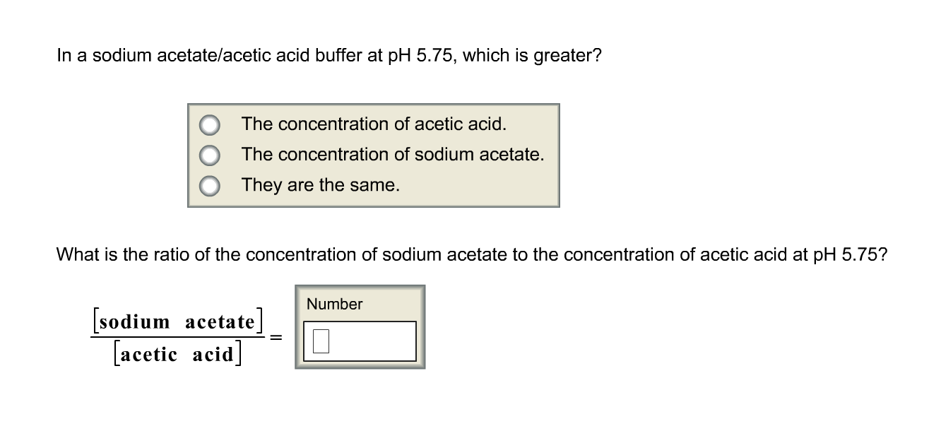Solved In a sodium acetate/acetic acid buffer at pH 5.75, | Chegg.com