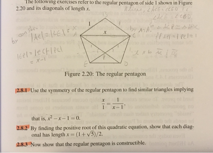 Solved The following exercises refer to the regular pentagon | Chegg.com