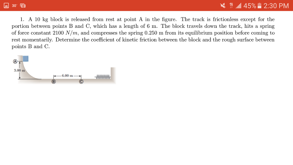 Solved A 10 kg block is released from rest at point A in the | Chegg.com