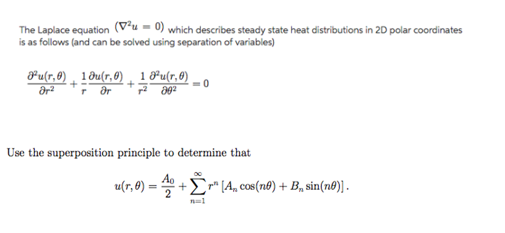 The Laplace equation (nabla^2 u = 0) which describes | Chegg.com