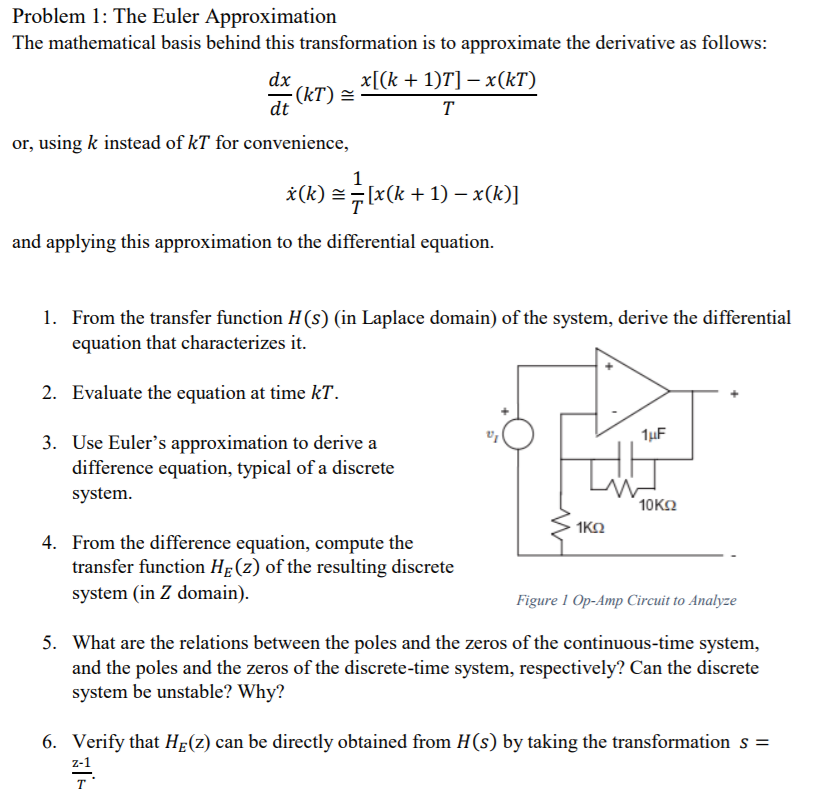 Solved Problem 1 The Euler Approximation The Mathematical