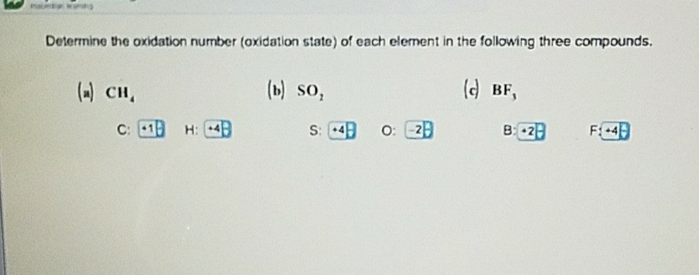 Solved Determine The Oxidation Number Oxidation State Of