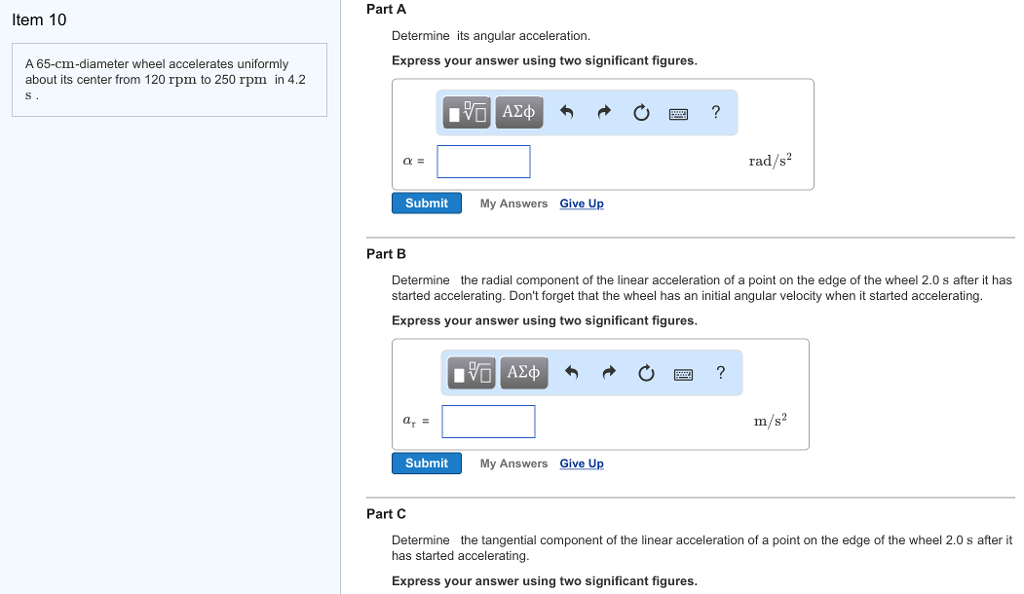Solved Part A Item 10 Determine its angular acceleration. | Chegg.com