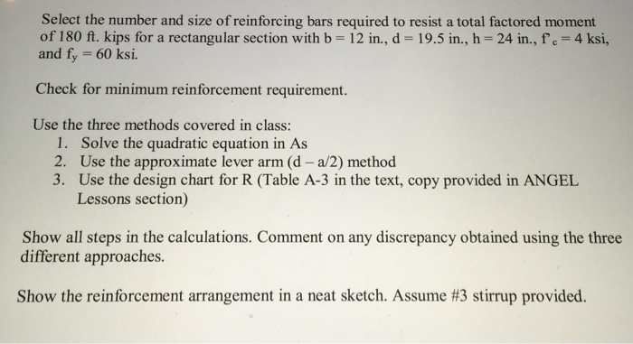 Solved Reinforced concrete design question !! PLEASE HELP! | Chegg.com