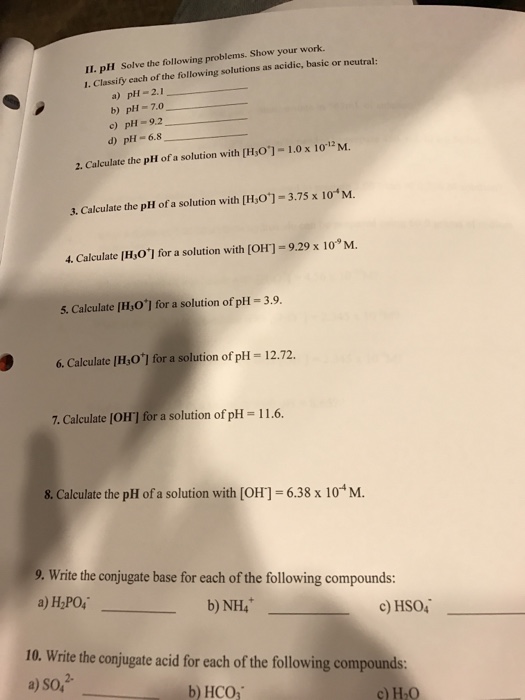 Solved Classify each of the following solutions as acidic, | Chegg.com