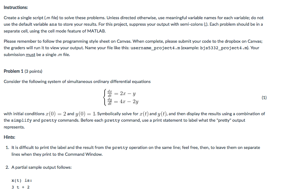 Create a single script {.m file) to solve these | Chegg.com