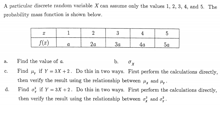 Solved A Particular Discrete Random Variable X Can Assume 