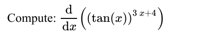 Solved Compute: d/dx ((tan(x))^3 x+4) | Chegg.com