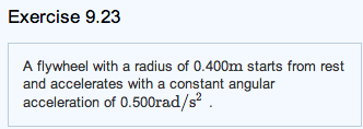 Solved A flywheel with a radius of 0.400m starts from rest | Chegg.com