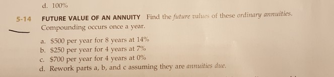 Solved FUTURE VALUE OF AN ANNUITY Find the future values of | Chegg.com