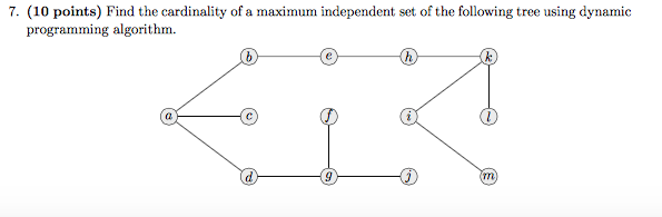 Find the cardinality of a maximum independent set of | Chegg.com