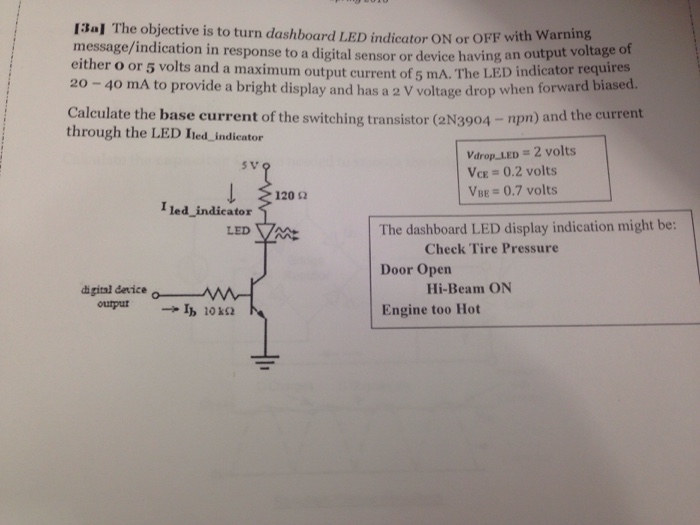 Solved The objective is to turn dashboard LED indicator ON | Chegg.com